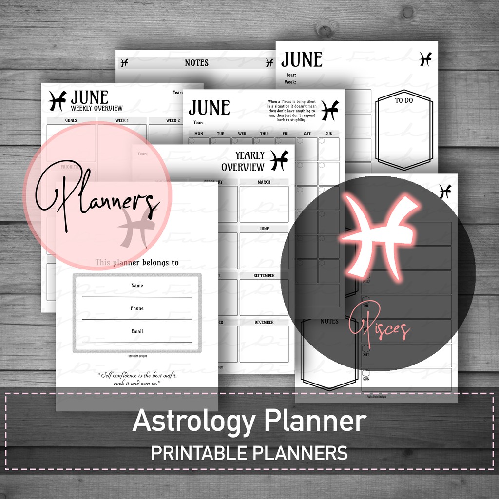 FuchsDich Pisces Astrology Planner | PDF File | Zodiac Astrology Planner | Printable Planners ...