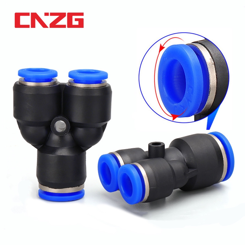 Y Shape Air Pneumatic Fittings Plastic Hose Connectors Quick Air Gas ...