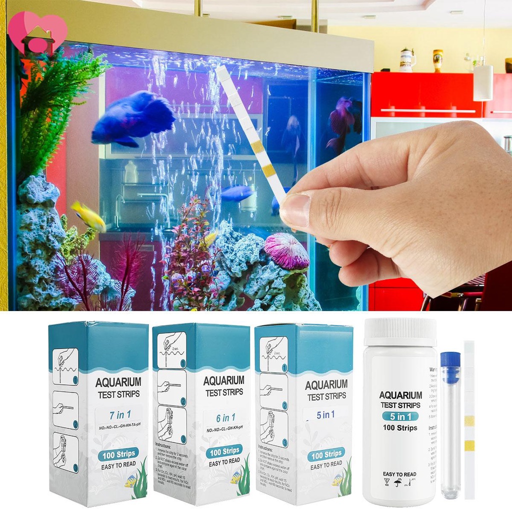 100Pcs Aquarium Test Strips 7 in 1 Fish Tank Test Kit Freshwater ...