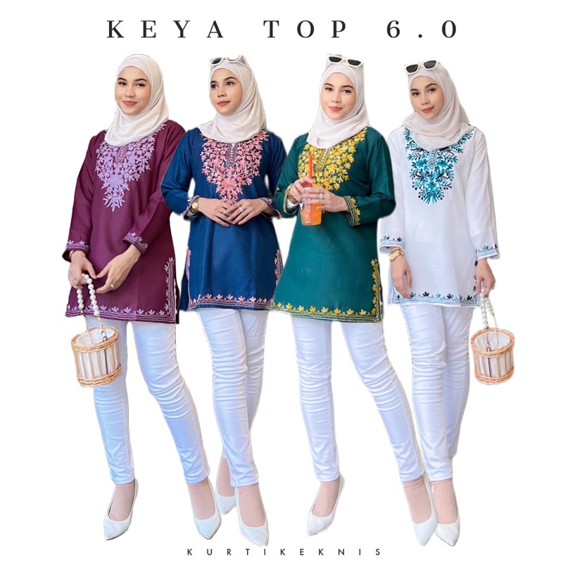 KEYA TOP 6.0 (BLOUSE KURTI SULAM COTTON) | Shopee Malaysia