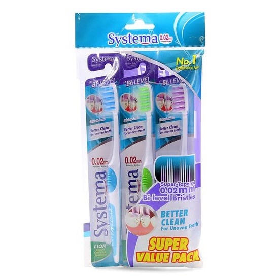 Systema Bi-Level Toothbrush Medium Soft 3's | Shopee Malaysia