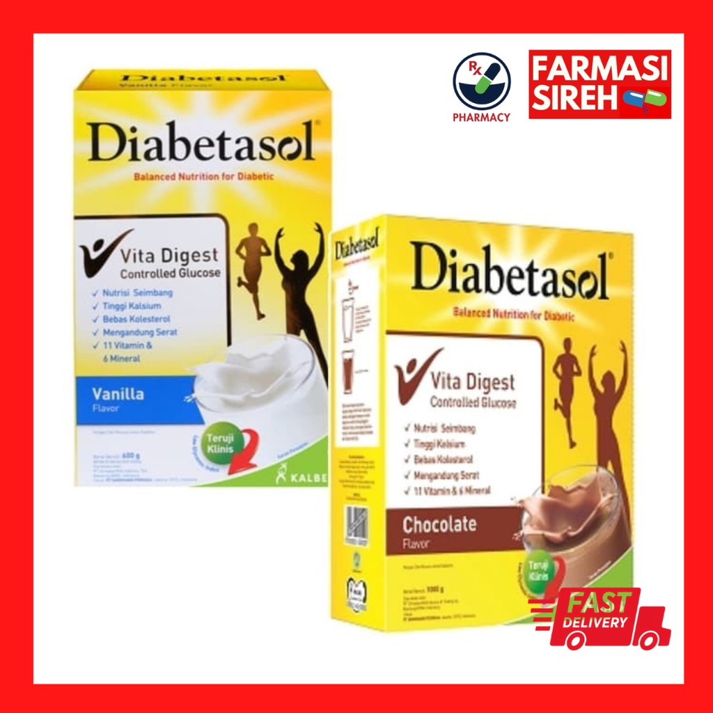 Diabetasol Powder 180g ( Vanilla/ Chocolate) | Shopee Malaysia