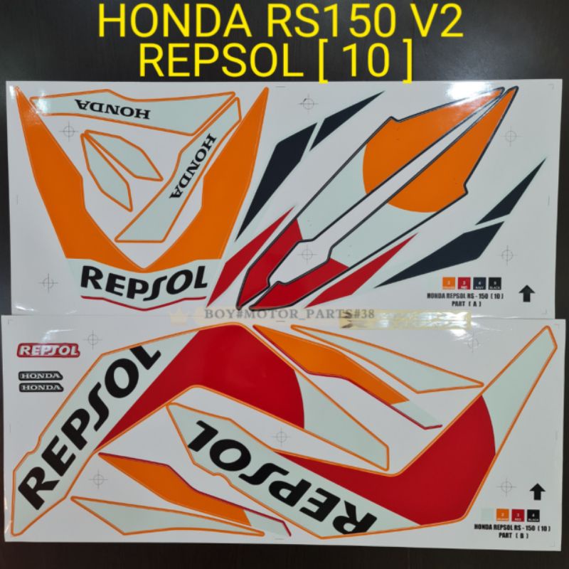 HONDA RS150 V2 BODY STICKER REPSOL ( 10 ) BODY STRIPE | Shopee Malaysia