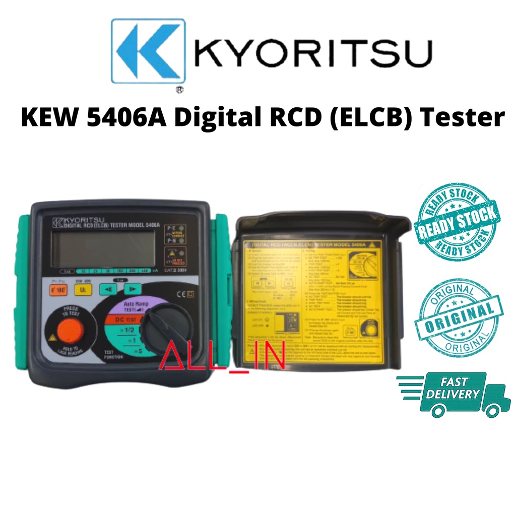 Kyoritsu KEW 5406A Digital RCD (ELCB) Tester Ready Stock 👍 Original 💯 ...