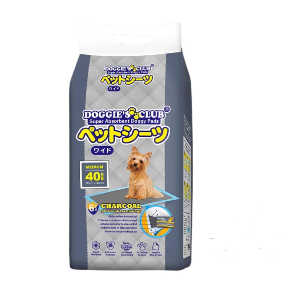 Doggie's Club Charcoal Wee Wee Pad 45cm x 60cm x 40 sheet | Shopee Malaysia