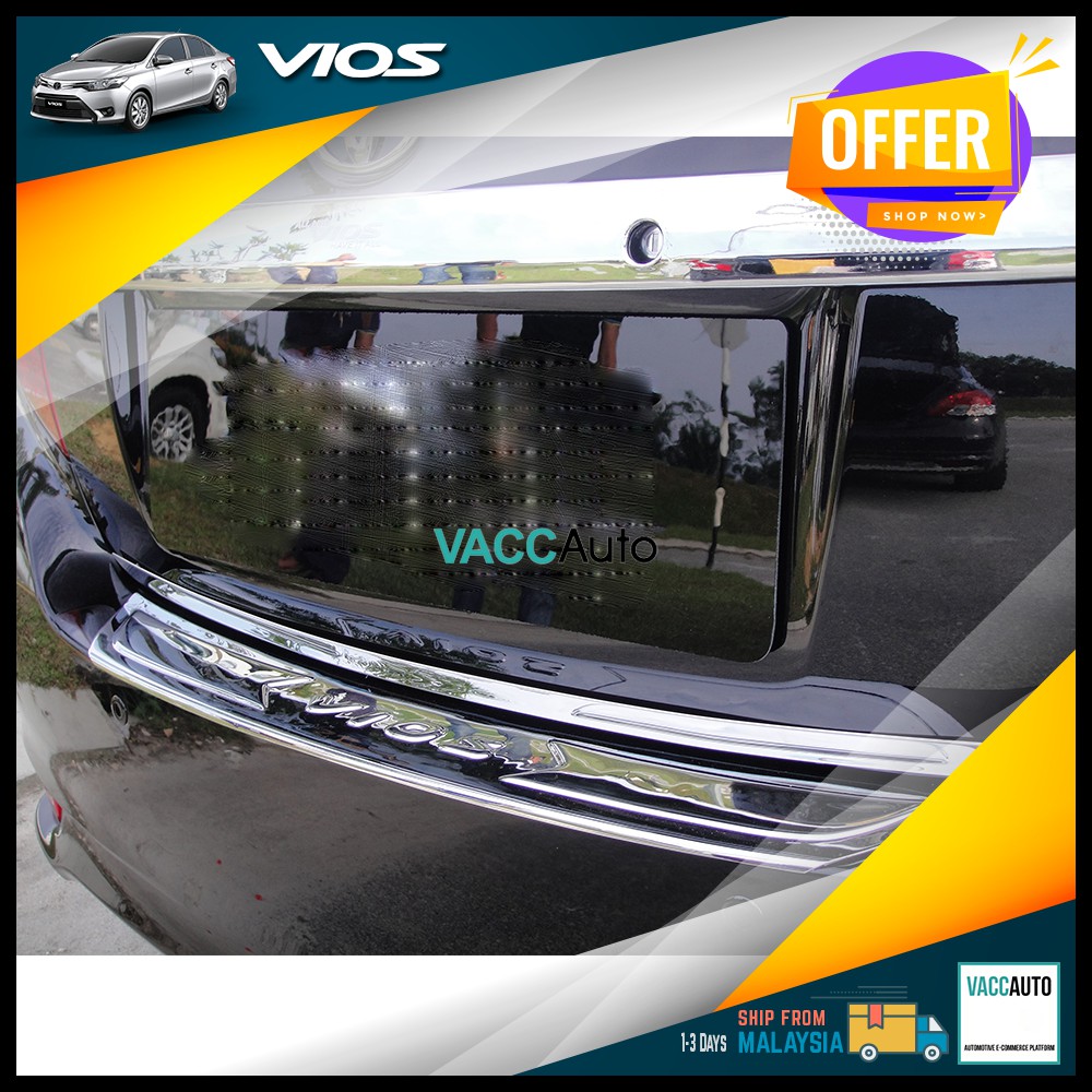 Toyota Vios (3rd Gen) Rear Bonnet Chrome Lining Rear Tail Gate Molding ...