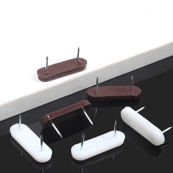 MKR Plastic Head Double Pins Furniture Chair Leg Feet Pads Glide Nails ...