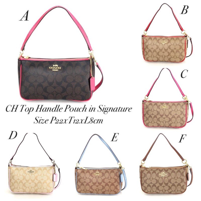 !! Co ACH Top Handle Pouch in Signature | Shopee Malaysia