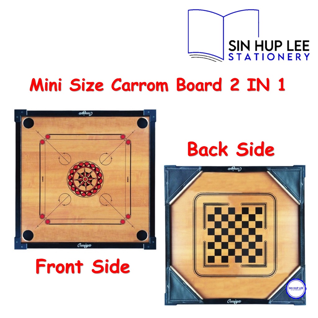 OMIYA Mini Size Wooden Carrom Board 2 in1 Mini Draught Dam Haji Big ...