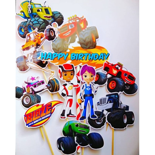 Blaze And The Monsters Machines Cake Topper Birthday | Shopee Malaysia