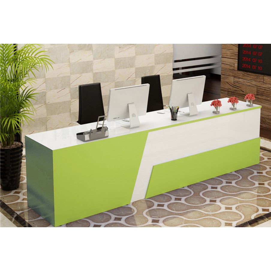 WHITE 240cm Cashier COUNTER TABLE Desk Computer Receptionist Big Drawer ...
