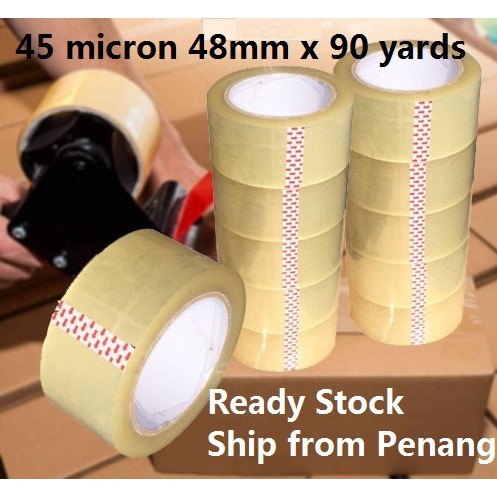 🌞48mm🌞 OPP 48mm x 85 meter cellophane Clear tape 90 Yards | Shopee Malaysia
