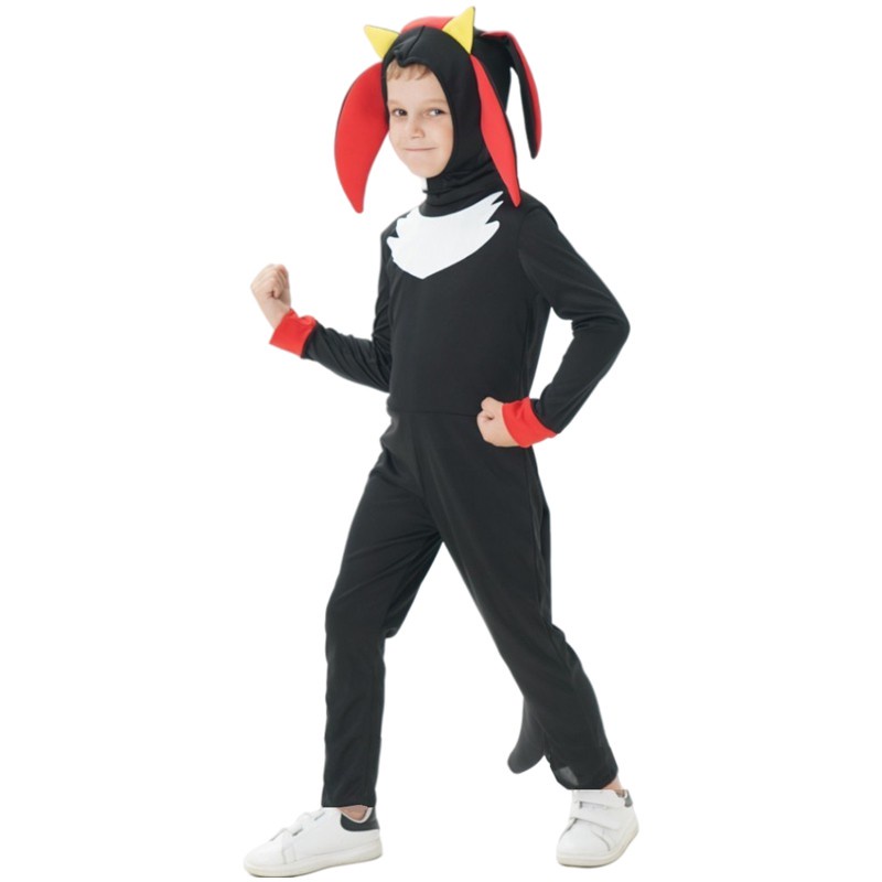 Sonic The Hedgehog Shadow Costume Cosplay Kids Video Game Halloween ...