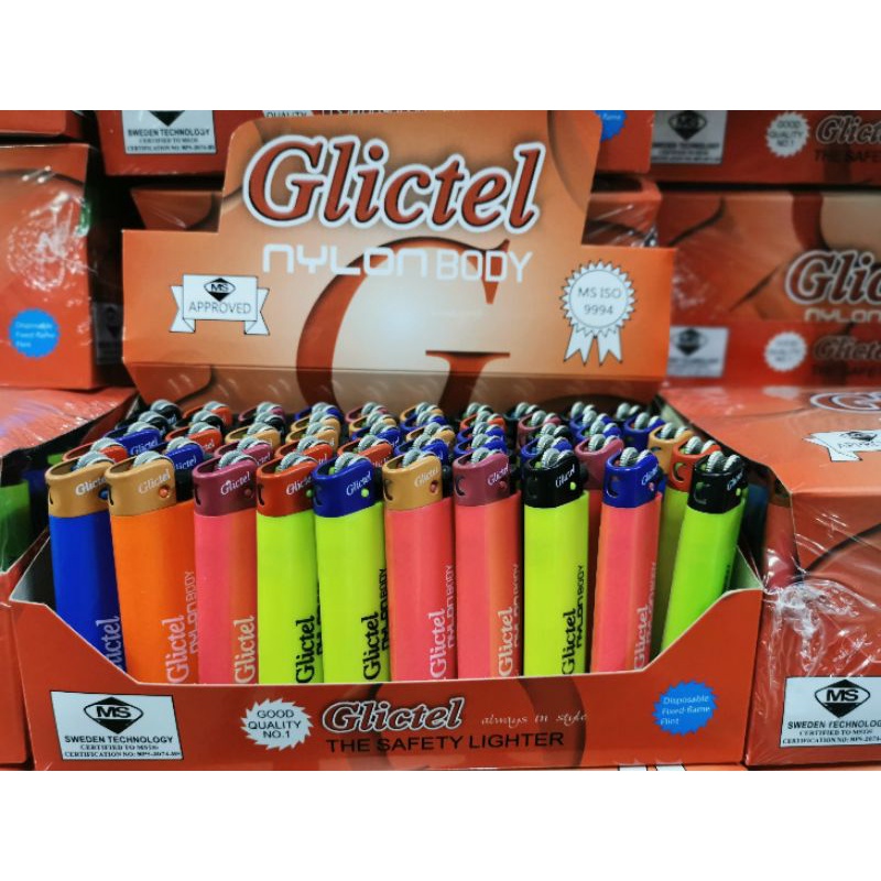 ILS - 1 BOX(50PCS) 074 GLICTEL LIGHTER NYLON BODY 💥💥💥READY STOCK💥💥💥 ...