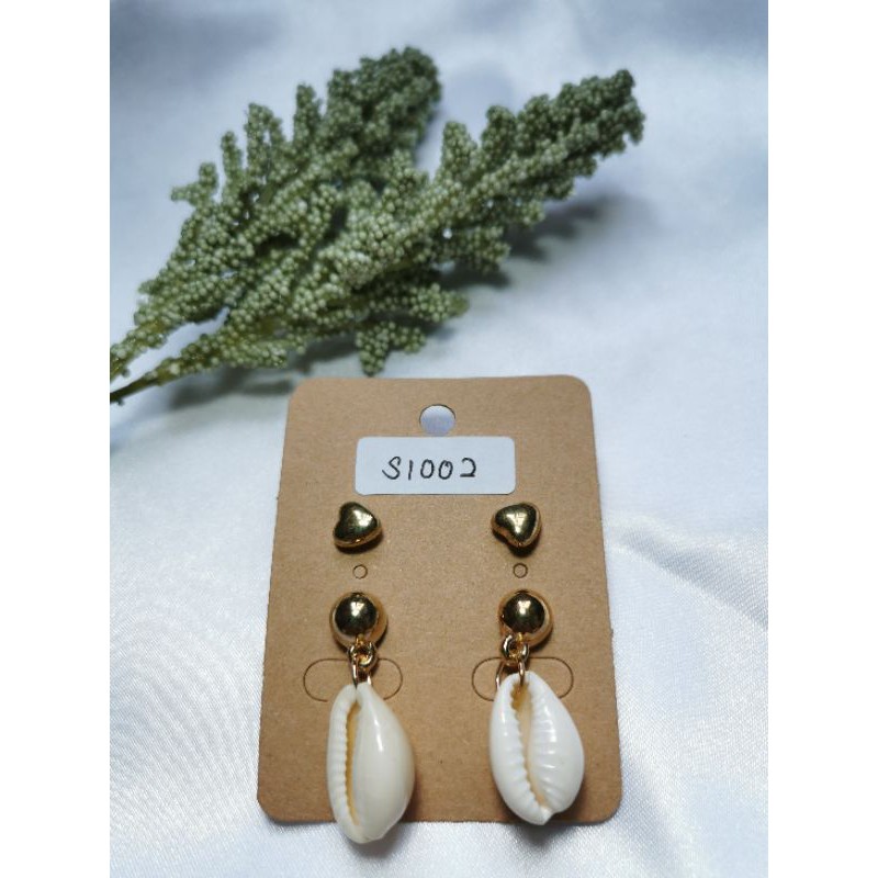 Simple Shells Earings (2 Pairs Set) | Shopee Malaysia