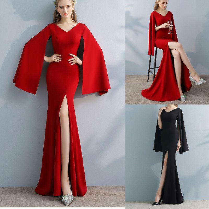 woman Sexy Elegant Dinner Maxi Dress 190617 | Shopee Malaysia