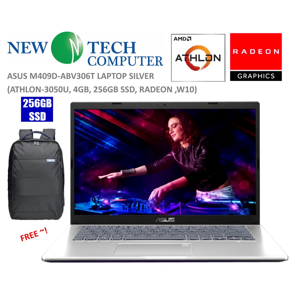 Asus Laptop M409D-ABV306T 14" Silver ( AMD Athlon 3050U, 4GB, 256GB ...