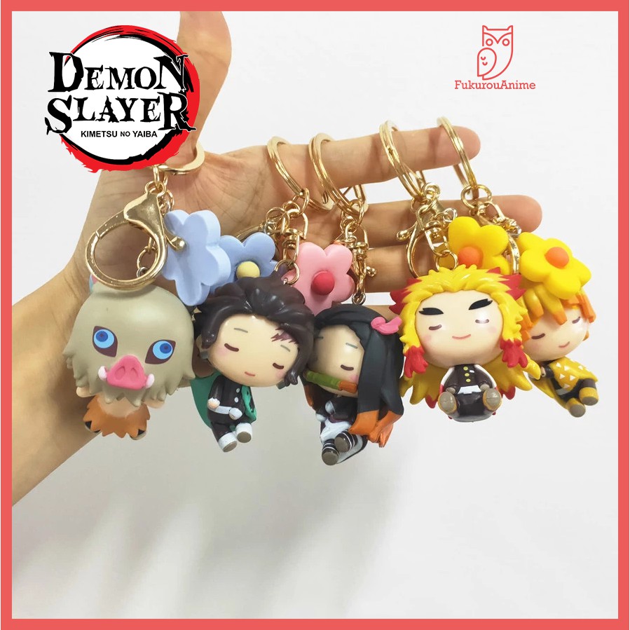 [Malaysia Stock] Demon Slayer Cute Sleeping Pose Keychains Q版睡眠款鬼灭之刃 ...