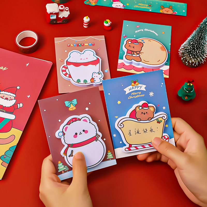 Cartoon Christmas Note Paper Student Cute Message Sticker Note Paper ...
