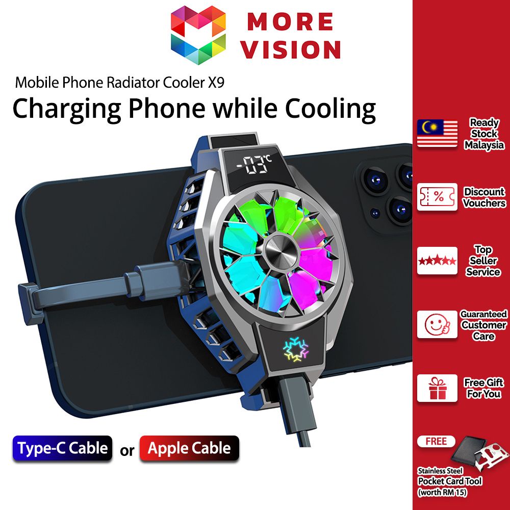 Mobile Phone Radiator X9 Portable Cooler Cooling Fan Gaming ...