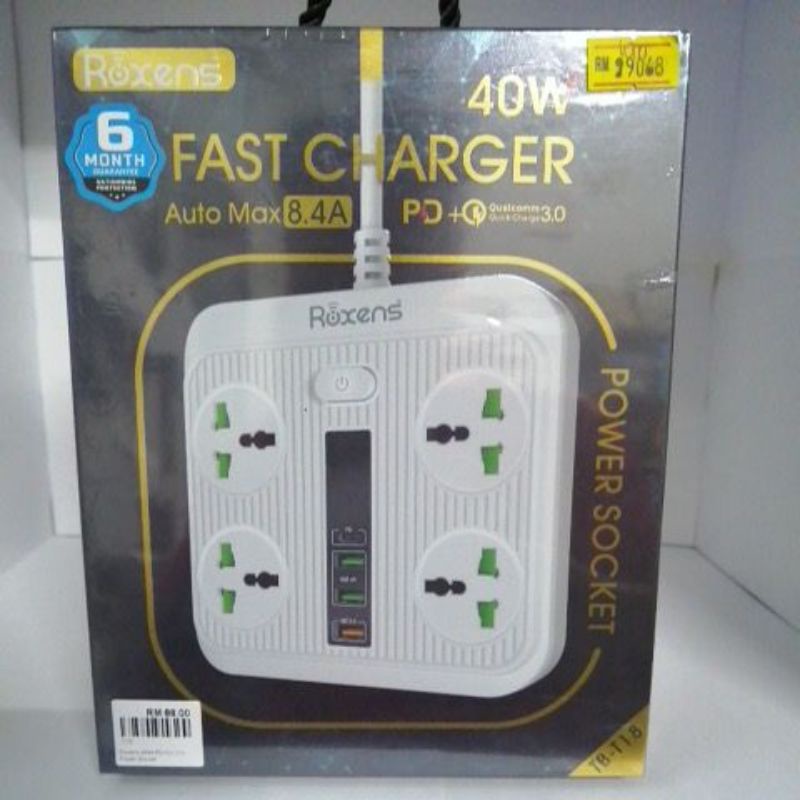 T18 ROXENS 40WPD power socket | Shopee Malaysia