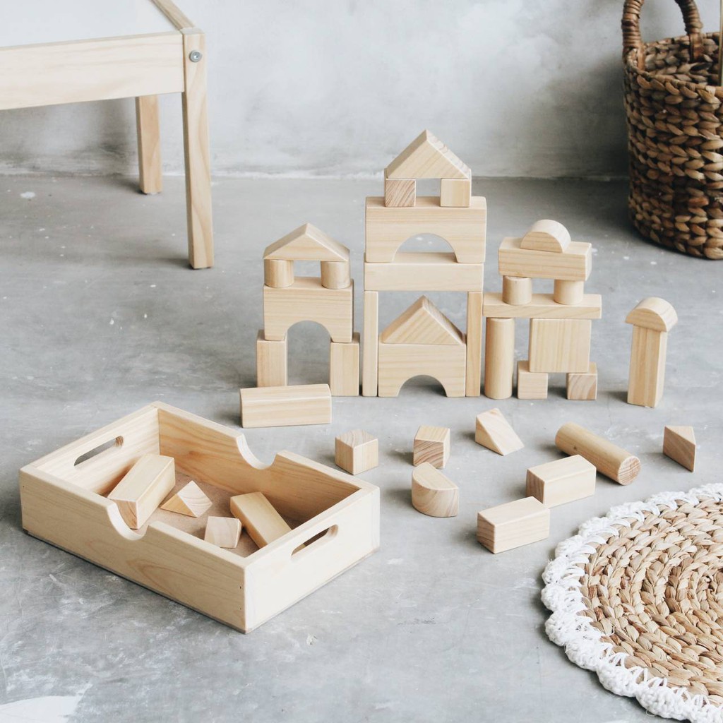 Wooden blocks (Building blocks) (Wooden toys) | Shopee Malaysia