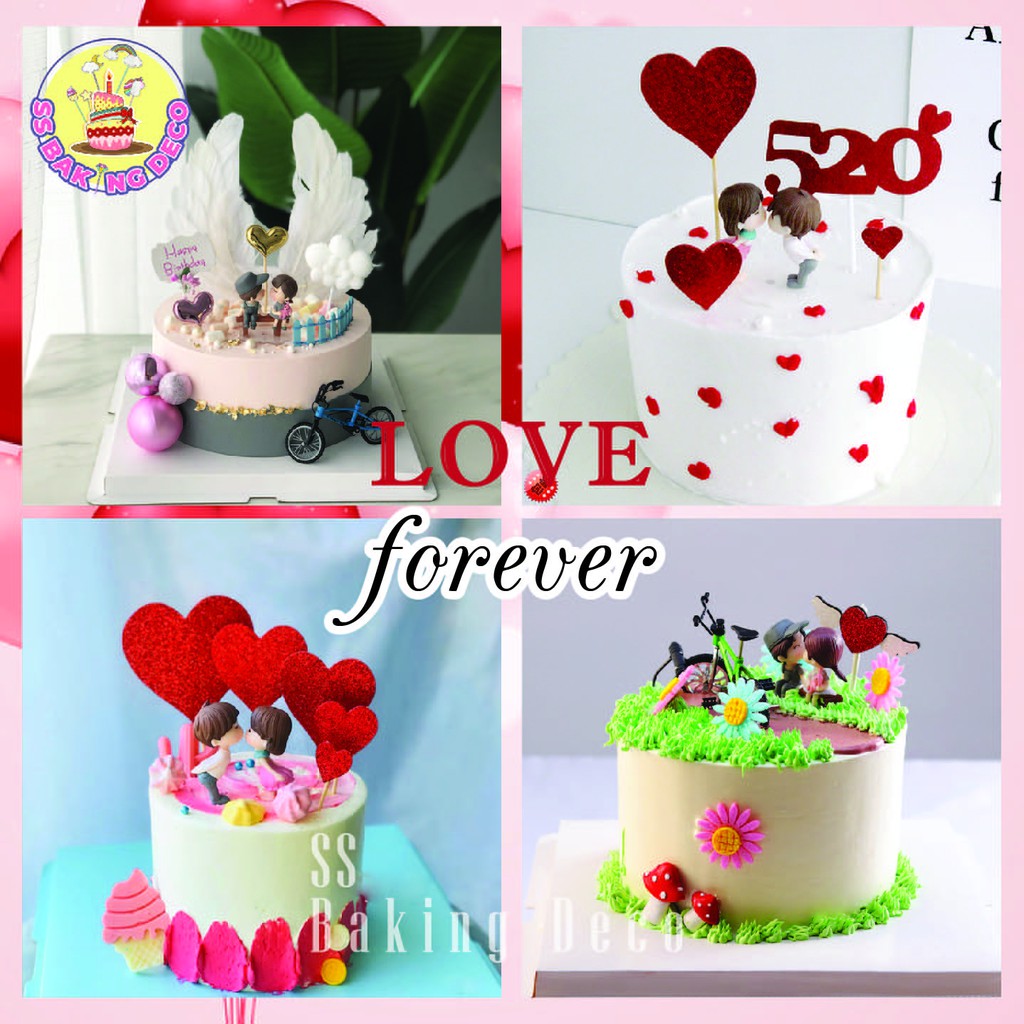💕💕[READY STOCK]💕 LOVELY COUPLE_BOY_GIRL_LOVE_CAKE TOPPER DECORATION🧑🏻👧🏻 ...