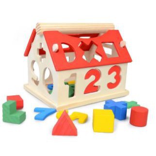 Wooden house set with pictures and numbers (small) | Shopee Malaysia