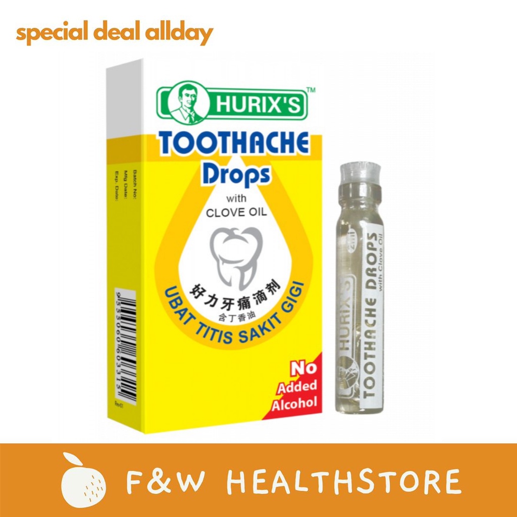Hurix's Toothache Drops With Clove Oil 2ml ( Relief Toothache / Rawatan ...