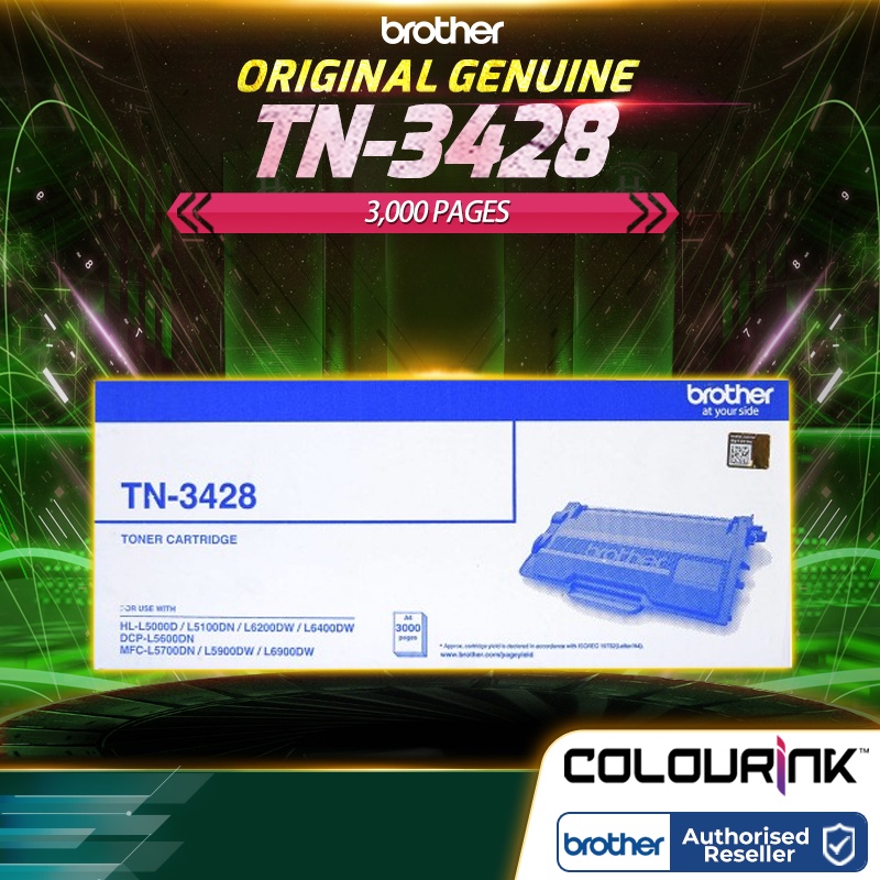 Brother Original Genuine TN-3428 Black Toner L5100D L6400DN L5600DN ...