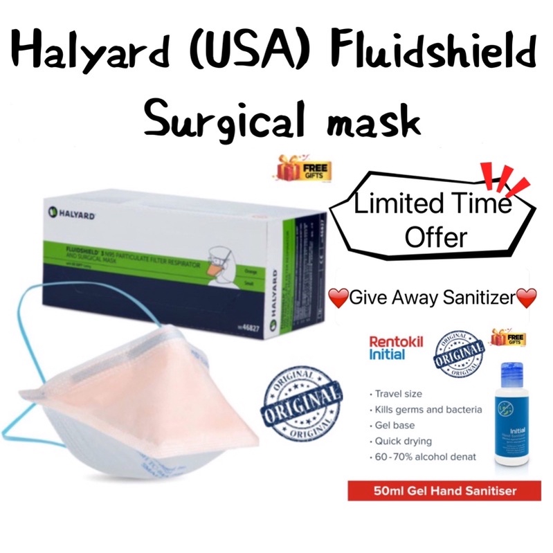 [Ready Stock] 1 box 35pcs Halyard Fluidshield Level 3 N95 particulate ...