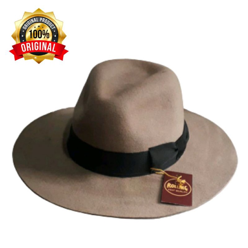 The ROLLING HAT Fedora HAT Chocolate Milk Procpie Wide Leaf | Shopee ...