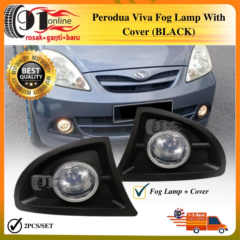 Perodua Viva fog lamp WIth Cover (BLACK) | Shopee Malaysia