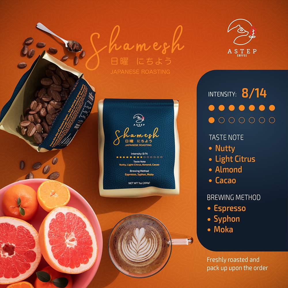 ASTEP Coffee Beans Shamesh Blend Japanese Dark Roast Grind Size Option ...