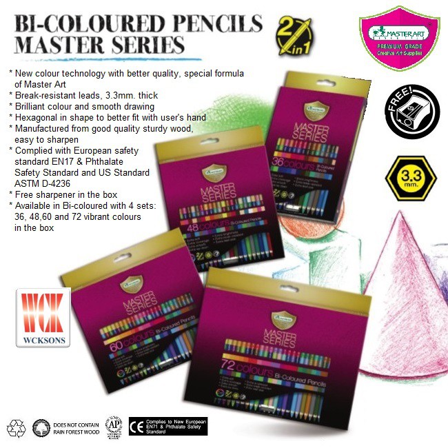 MASTER ART MASTER SERIES BI-COLOURED PENCILS ( AVAILABLE IN 36, 48, 60 ...
