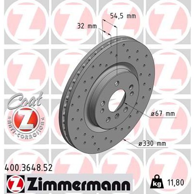Mercedes Zimmermann Front Sport Brake Disc 1644211312 M-Class W164 ...