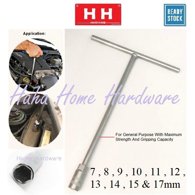 T-Box Wrench ; Spana T ; T Handle Box Wrench - 7 - 17mm T型柄套筒扳手 ~Haha Home Hardware~ | Shopee ...