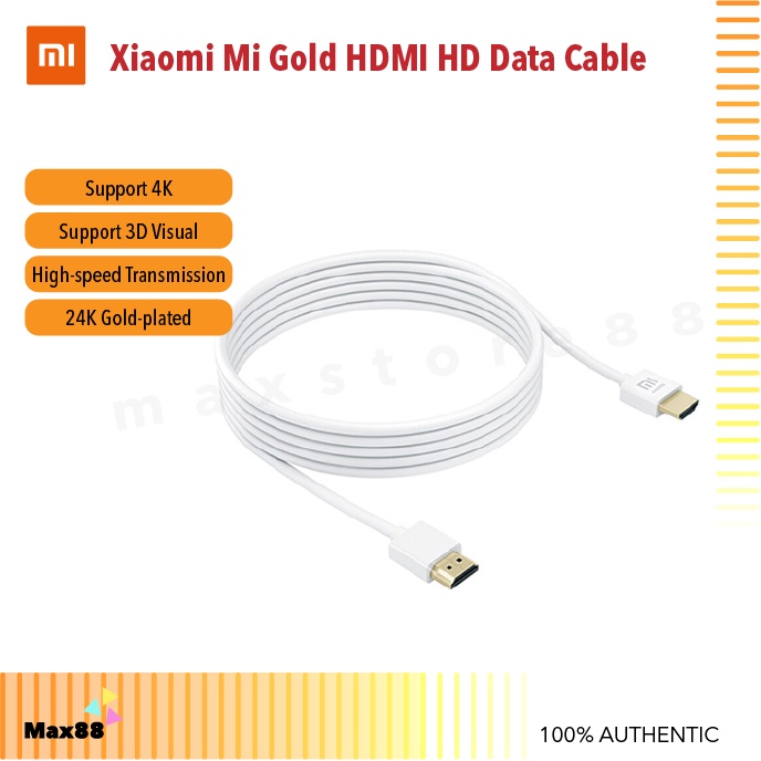 Xiaomi Mi HDMI HD Data Cable 4K 24K Gold Plated Support 3D (1.5M / 3M ...