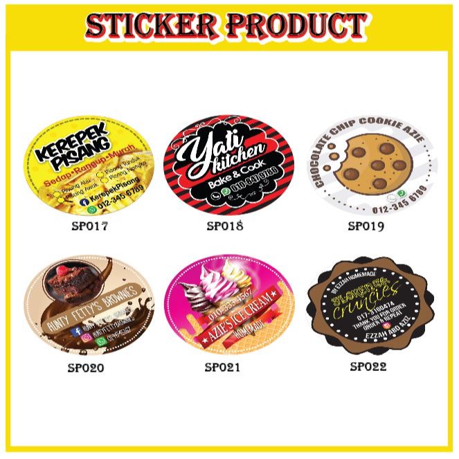 50PCS Sticker Label Product Murah | Stiker Label Produk Siap Potong ...