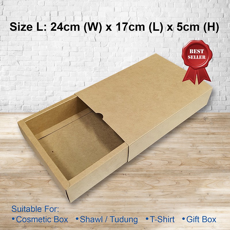 A5 Brown Gift box (L) | Brown Kraft Box | Slide in Brown Box | Recycle ...