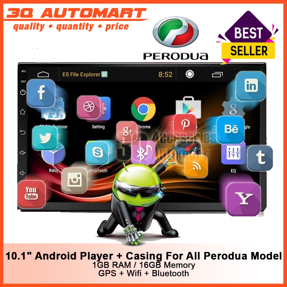 10 inch Android Player HD Wifi GPS For Perodua Alza / Bezza / Myvi Old ...
