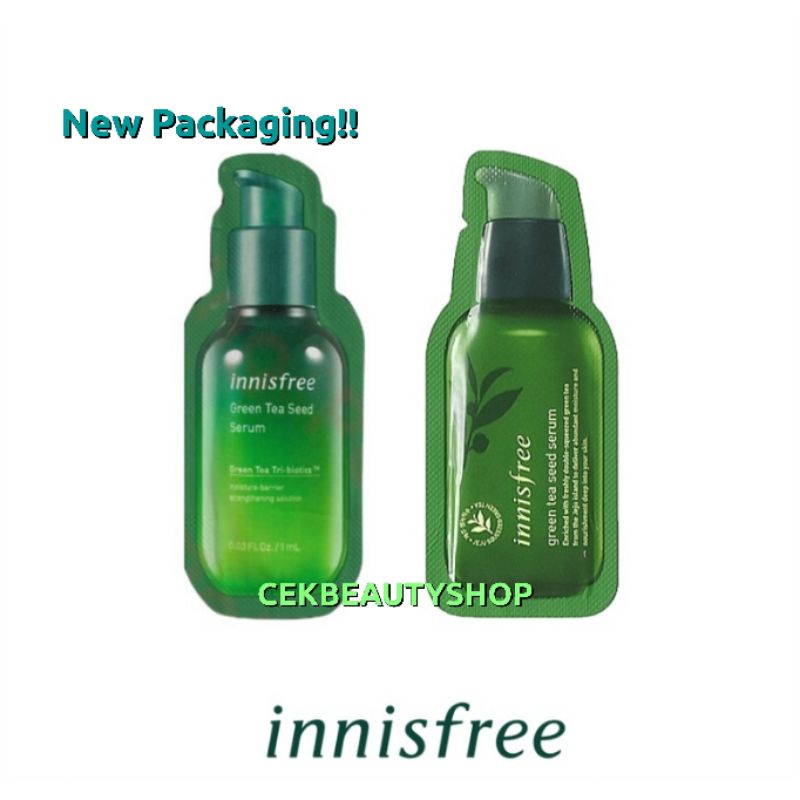 RENEWAL INNISFREE GREEN TEA TRI-BIOTICS SEED SERUM 1ML SACHET | Shopee ...