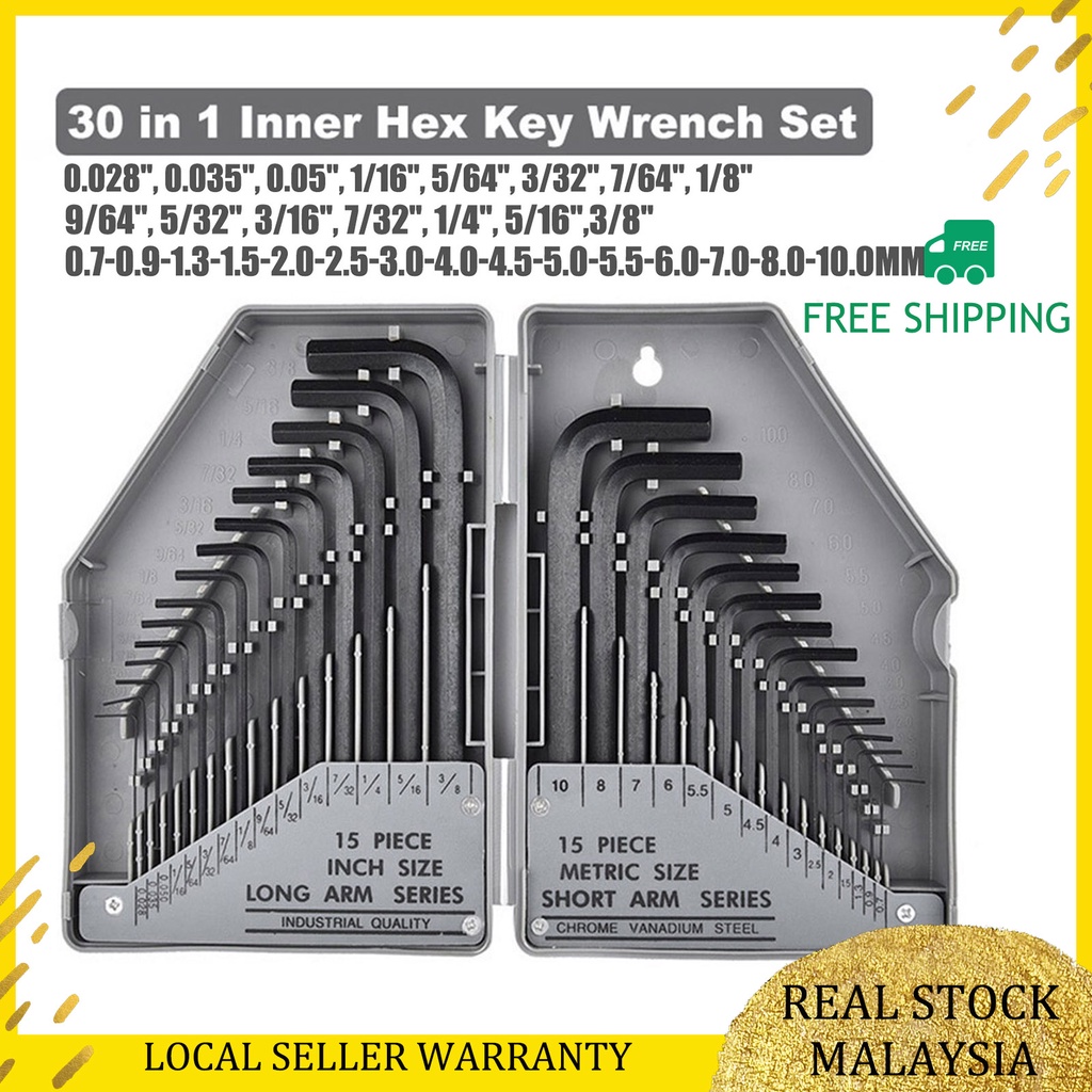 30Pcs Allen Key Hexagon Hex Allen Wrenches Tool Kit,Wrench Allen Hex ...