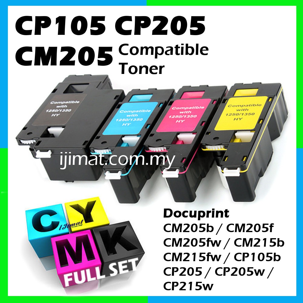 (FULL SET) Fuji Xerox Compatible Colour Laser Toner CM205b CM205f ...
