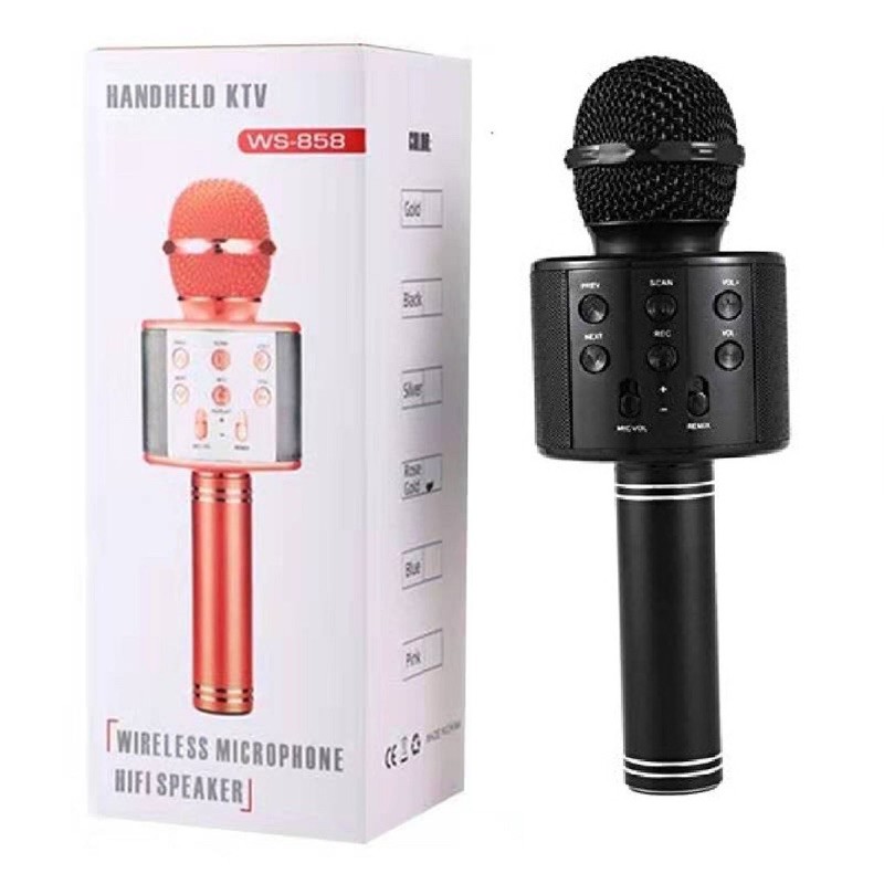 🔥READY STOCK🔥WS858 WS1816 Wireless Karaoke Microphone Portable Bluetooth KTV Music Singing ...