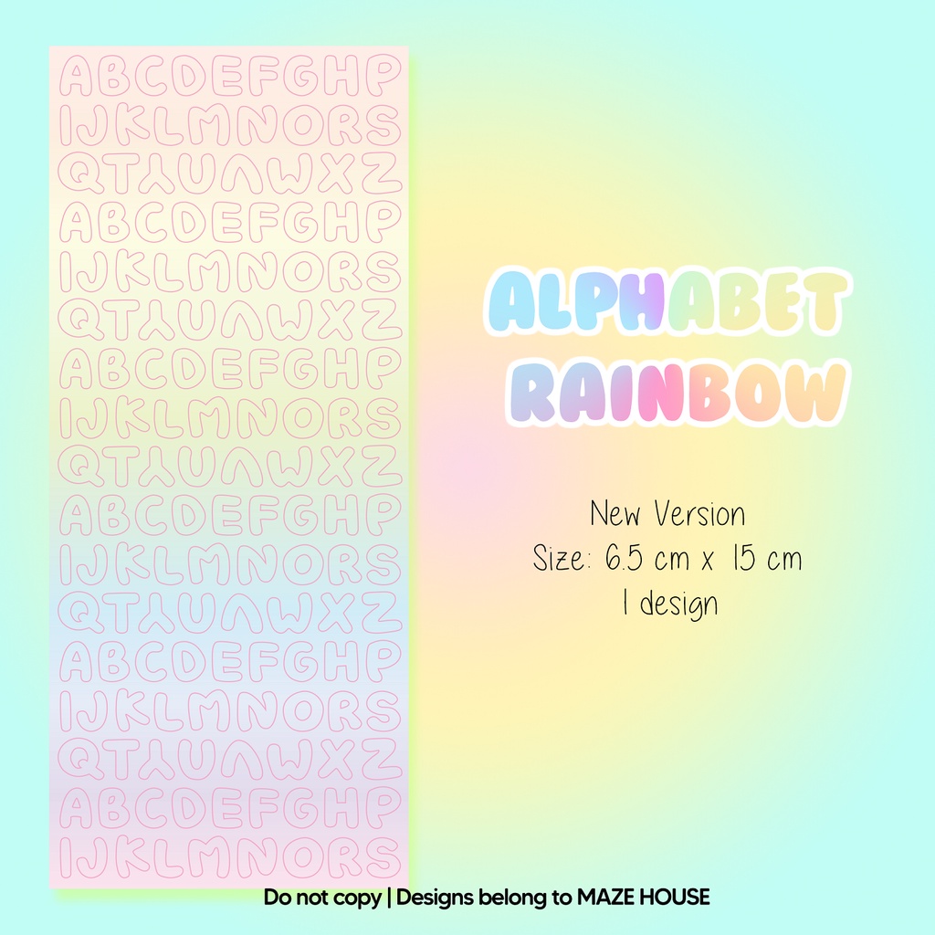 Alphabet Stickers|Design by MAZE - Rainbow Alphabet Sticker - Book ...