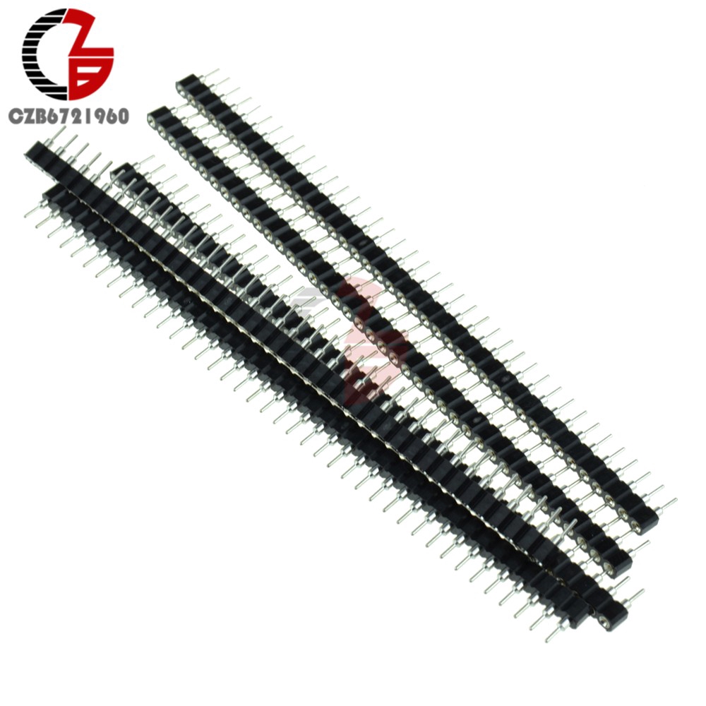 5Pcs 40Pin 2.54mm Single Row Round Female Pin Header Straight Connector ...