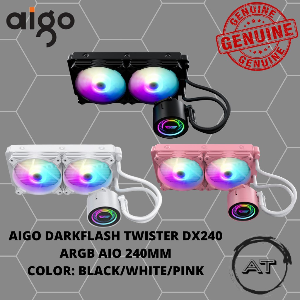 AIGO DARKFLASH TWISTER DX 240 ARGB CPU ALL IN ONE LIQUID COOLER - BLACK ...