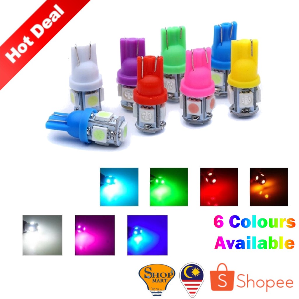 2PCS Car T10 Led Bulb Light Bulbs 5050 5SMD Wedge Light Persona New ...