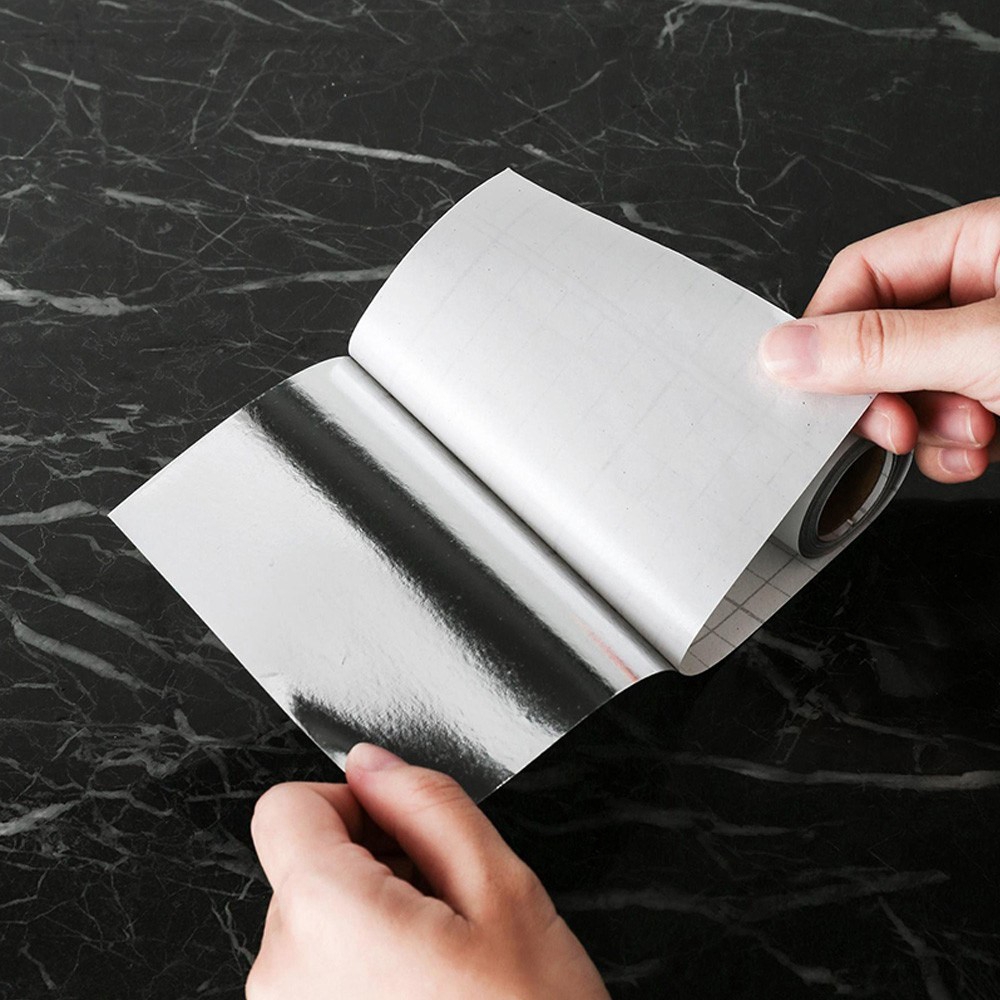 1 Roll/3M Kitchen Decor Oil-proof Aluminum Foil Self Adhesive Stickers ...